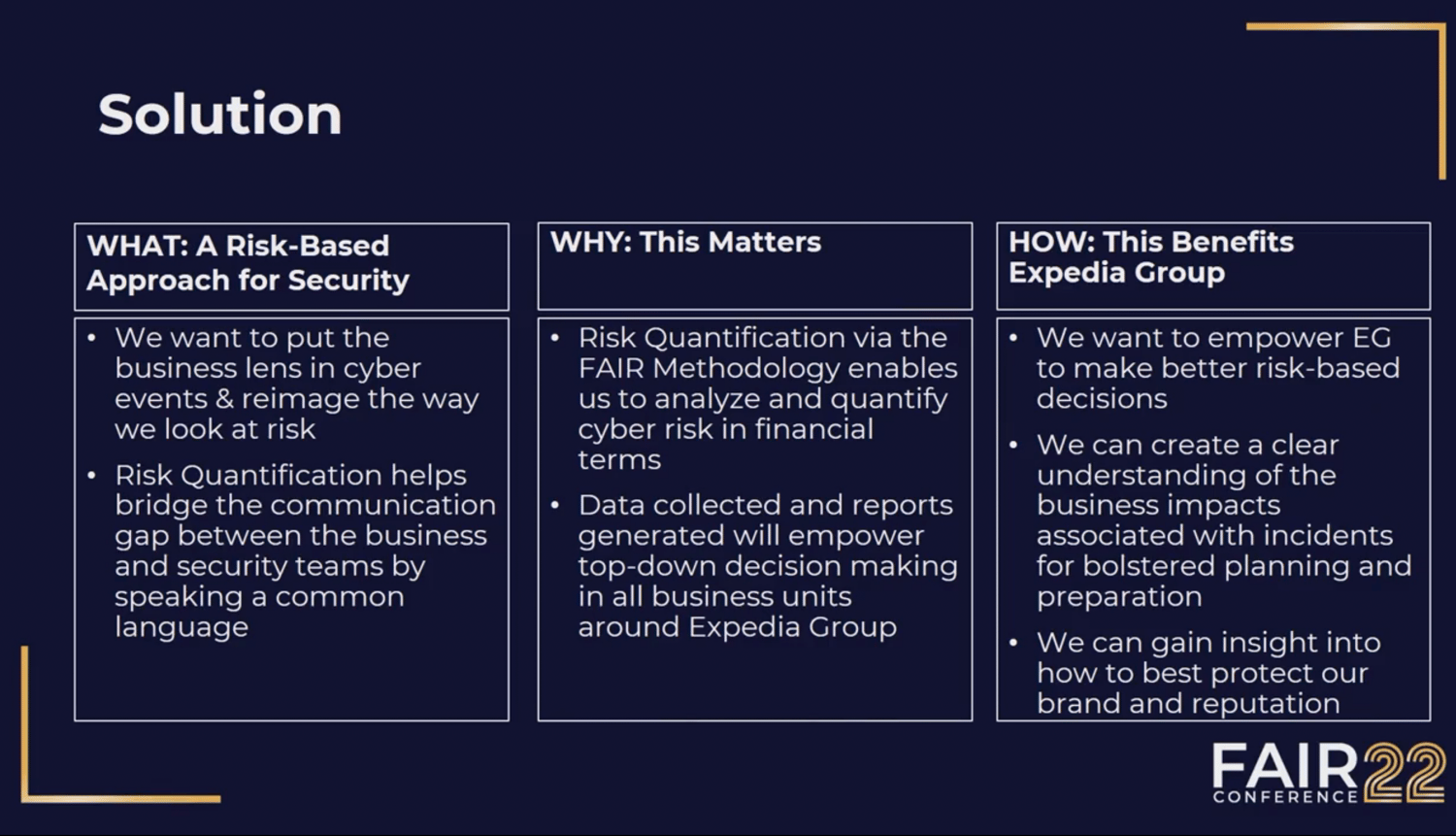 Video: Expedia Group’s Journey to FAIR Cyber Risk Quantification Video: Expedia Group’s Journey to FAIR Cyber Risk Quantification